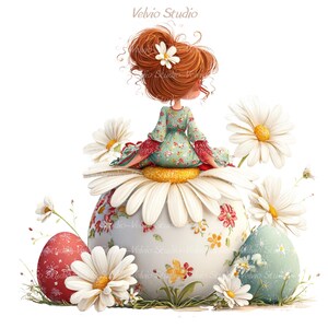 Whimsical Easter Girls Clipart Set: 36 PNG & JPG Files (digital ...
