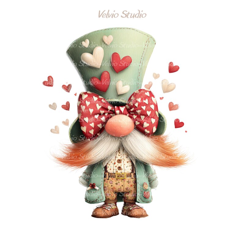 Whimsical Valentine Gnomes Clipart Set: 28 PNG & JPG Files (digital ...