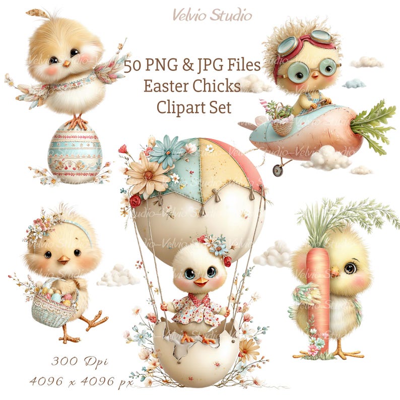 Easter Chick Clipart Set: 50 PNG & JPG (digital Printable) - Etsy UK
