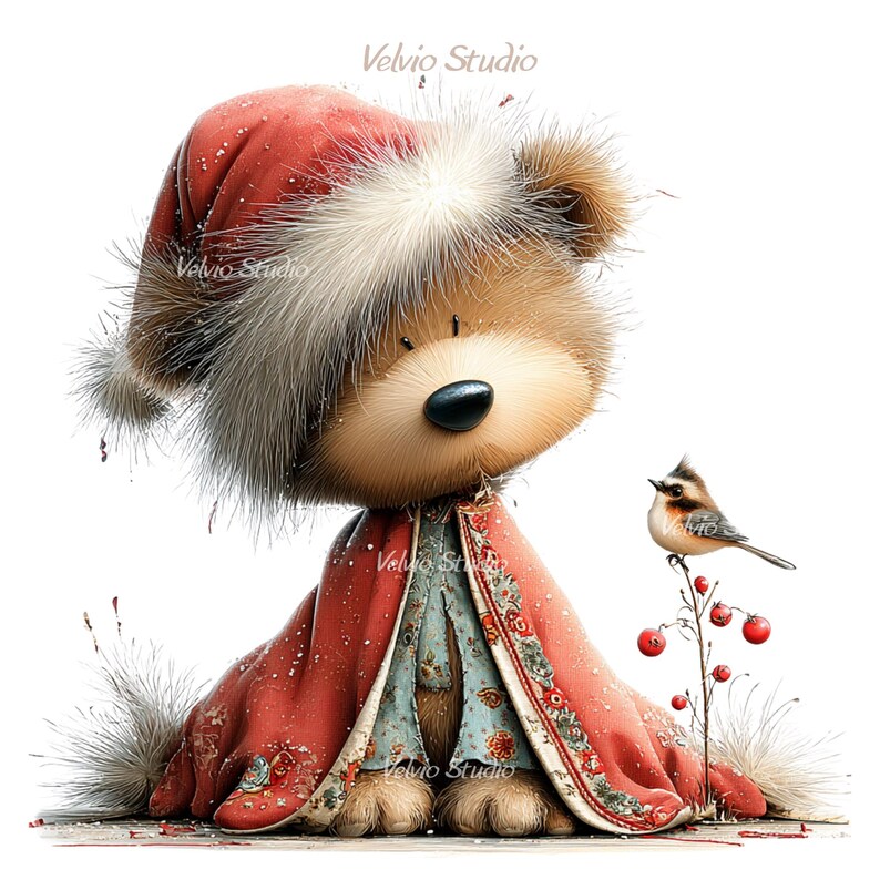 Teddy Bear Clipart Set: Festive Winter Illustrations, 23 PNG & JPG ...