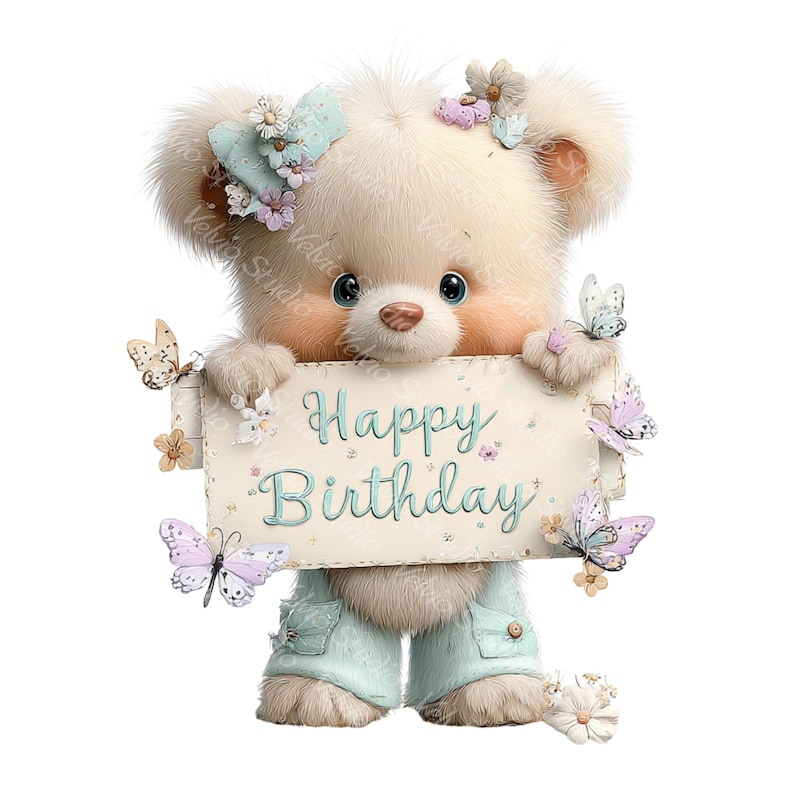 Birthday Bears Clipart Set: 10 Png Files (digital Download) - Etsy