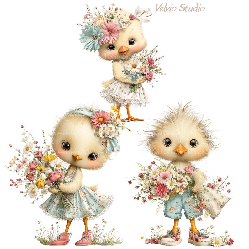 Easter Chick Clipart Set: 50 PNG & JPG Files Included (digital ...