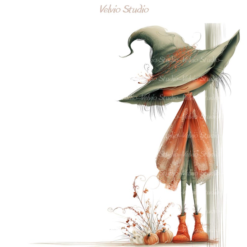 Halloween Witches Clipart: Soft Illustrations (35 PNG/JPG Files) - Etsy ...