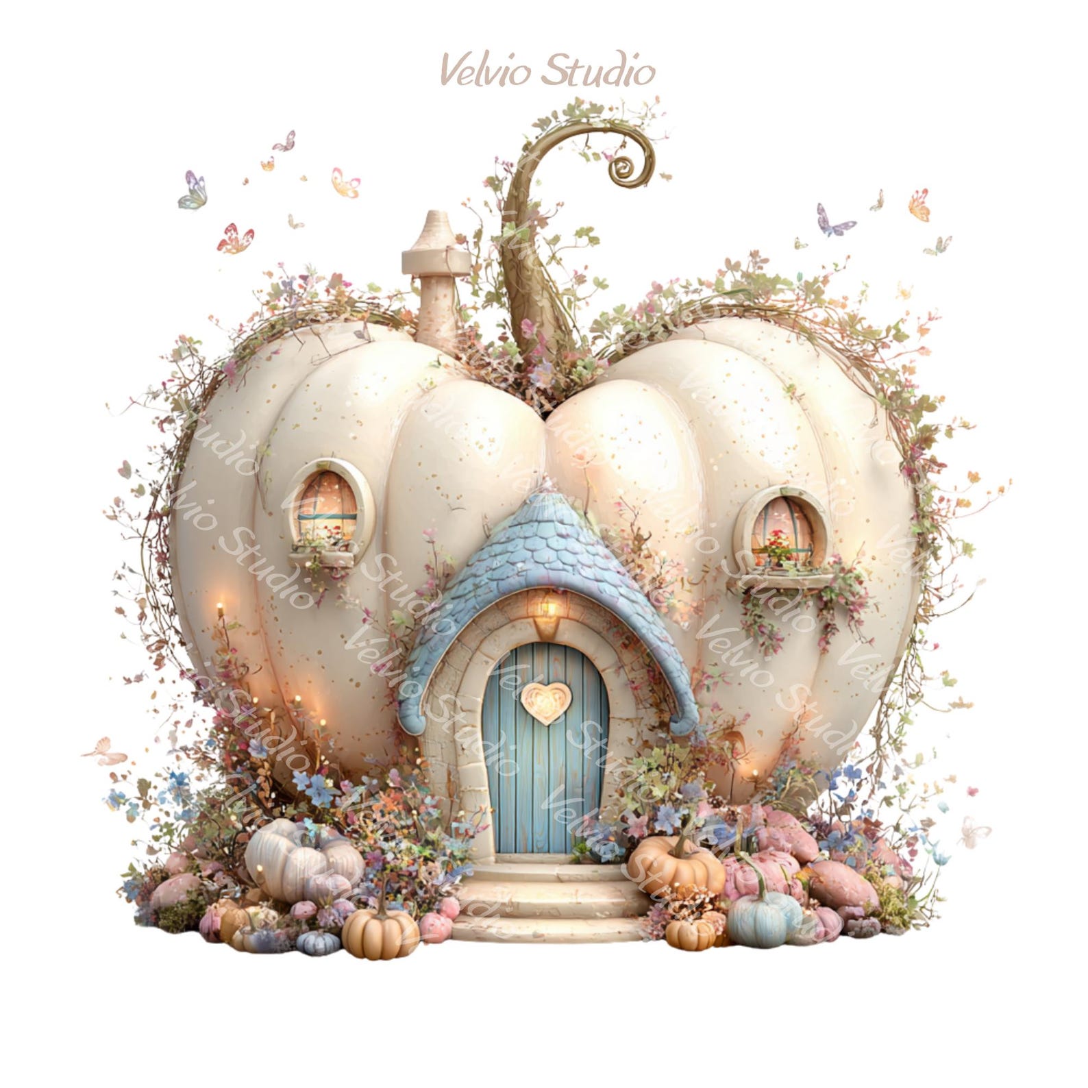 Pumpkin House Clipart: Autumn Village PNG Set (digital Download) - Etsy