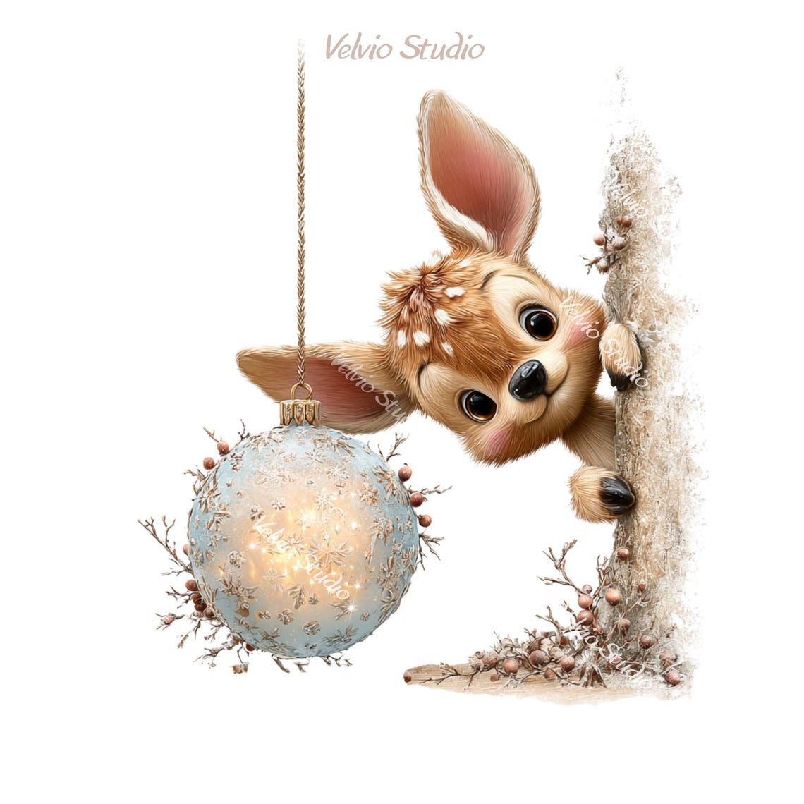 Christmas Baby Deer Clipart Set: Festive Winter Collection, 16 PNG ...