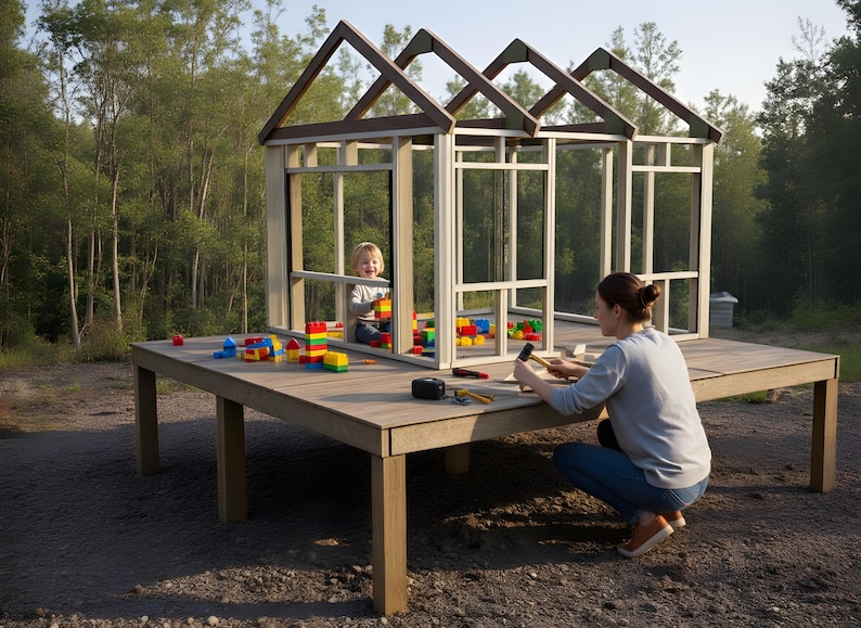 DIY Kids Clubhouse Plans: 8x8 on 12x12 Elevated Deck (PDF Guide) - Etsy