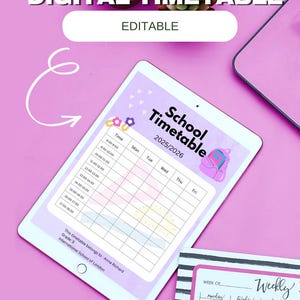Editable School Timetable: Printable Student Planner (pdf/word, A4/US ...