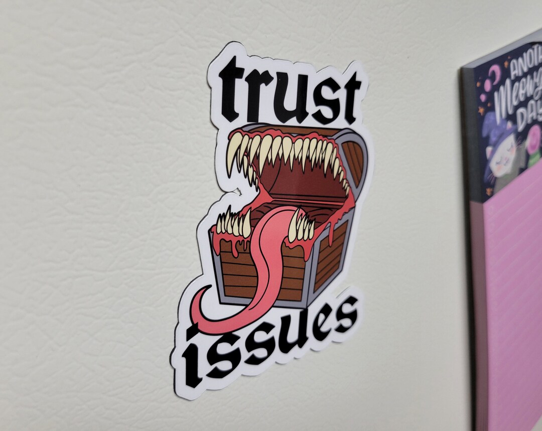 Trust Issues Mimic DND Fridge Magnet - Etsy