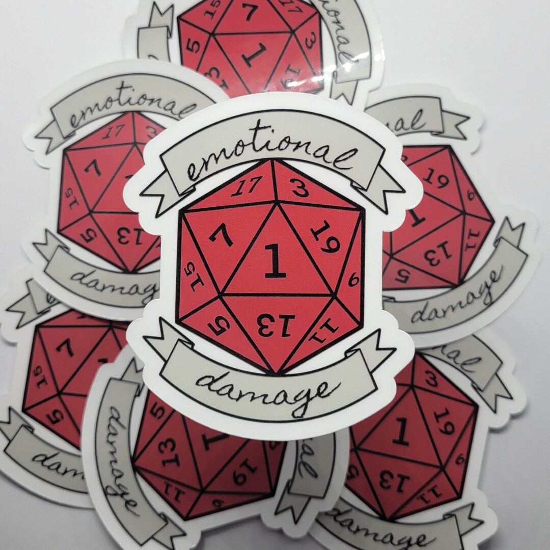 Emotional Damage D20 DND 3" Vinyl Sticker - Etsy