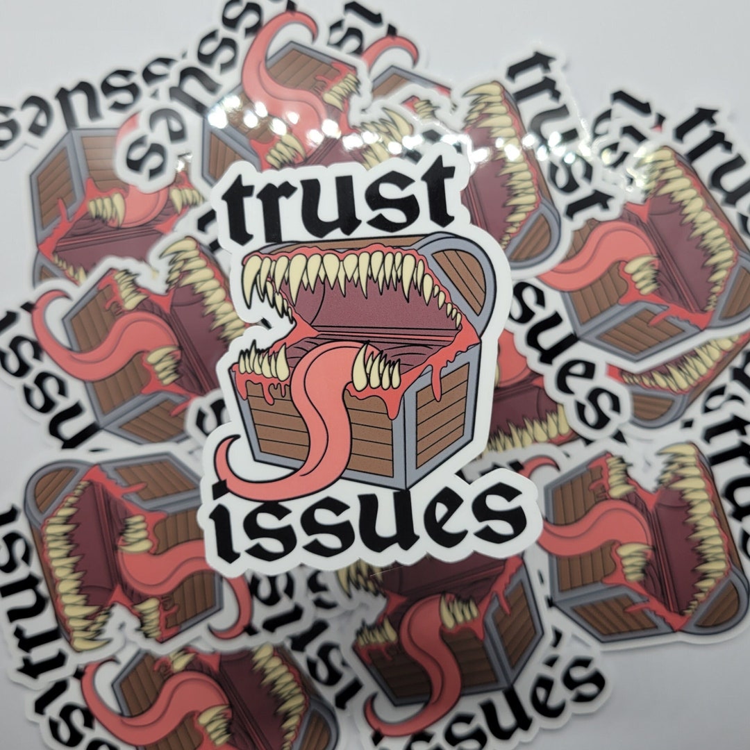 Trust Issues Mimic DND 3" Vinyl Sticker - Etsy