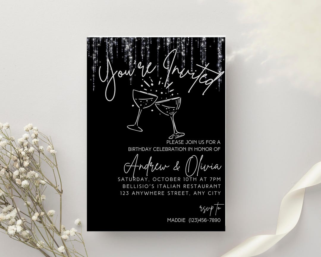 Joint Party Birthday Invitation, Couple Birthday Party, Double Birthday ...