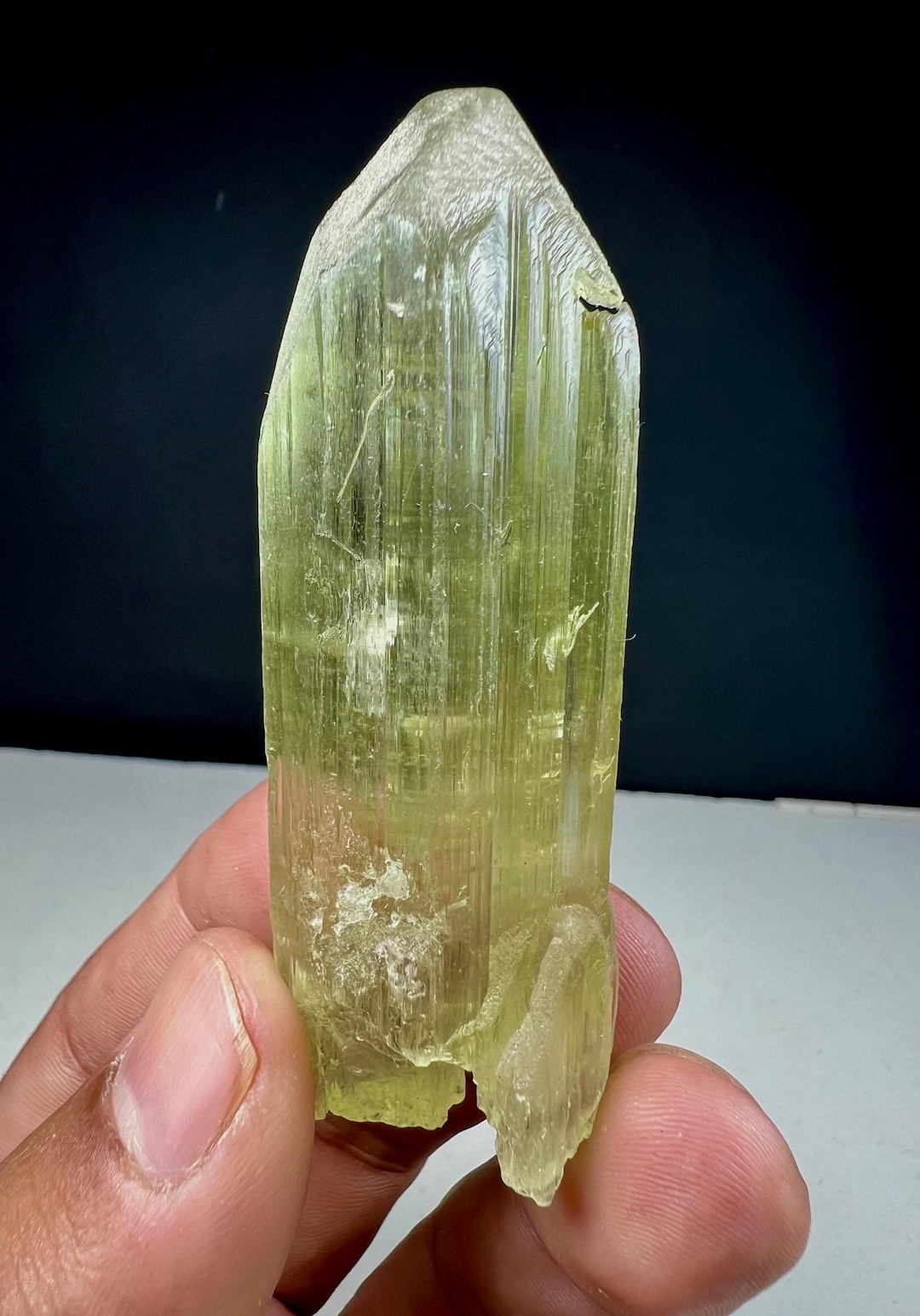 59g Outstanding Natural Spodumene Var Yellow Triphane Crystal Double ...