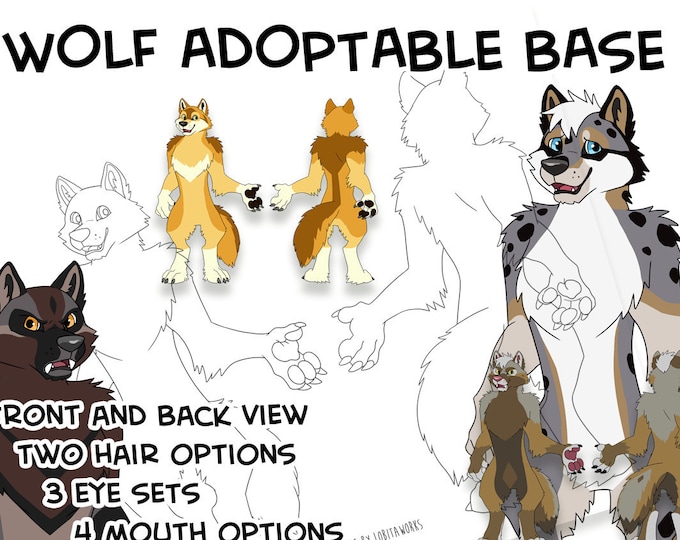 Adoptable duncan Buff White Wolf Dog Canine Punk Furry Fursona Design ...