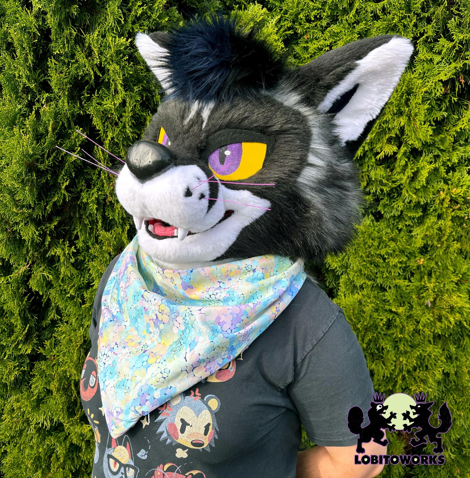 Jumbo FURSUIT SIZE Bandana With Zippered Pocket - Reversible, Rainbow ...