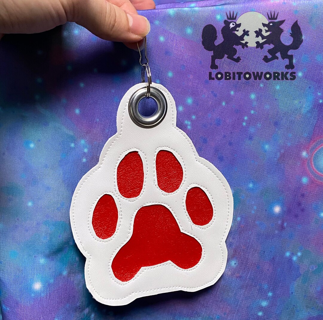 Fursuit Collar Tag - Paw Print Shape (four Colors to Choose From) - Etsy