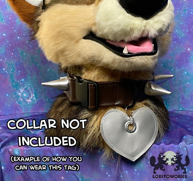 Fursuit Collar Tag Heart Shape three Colors to Choose From - Etsy