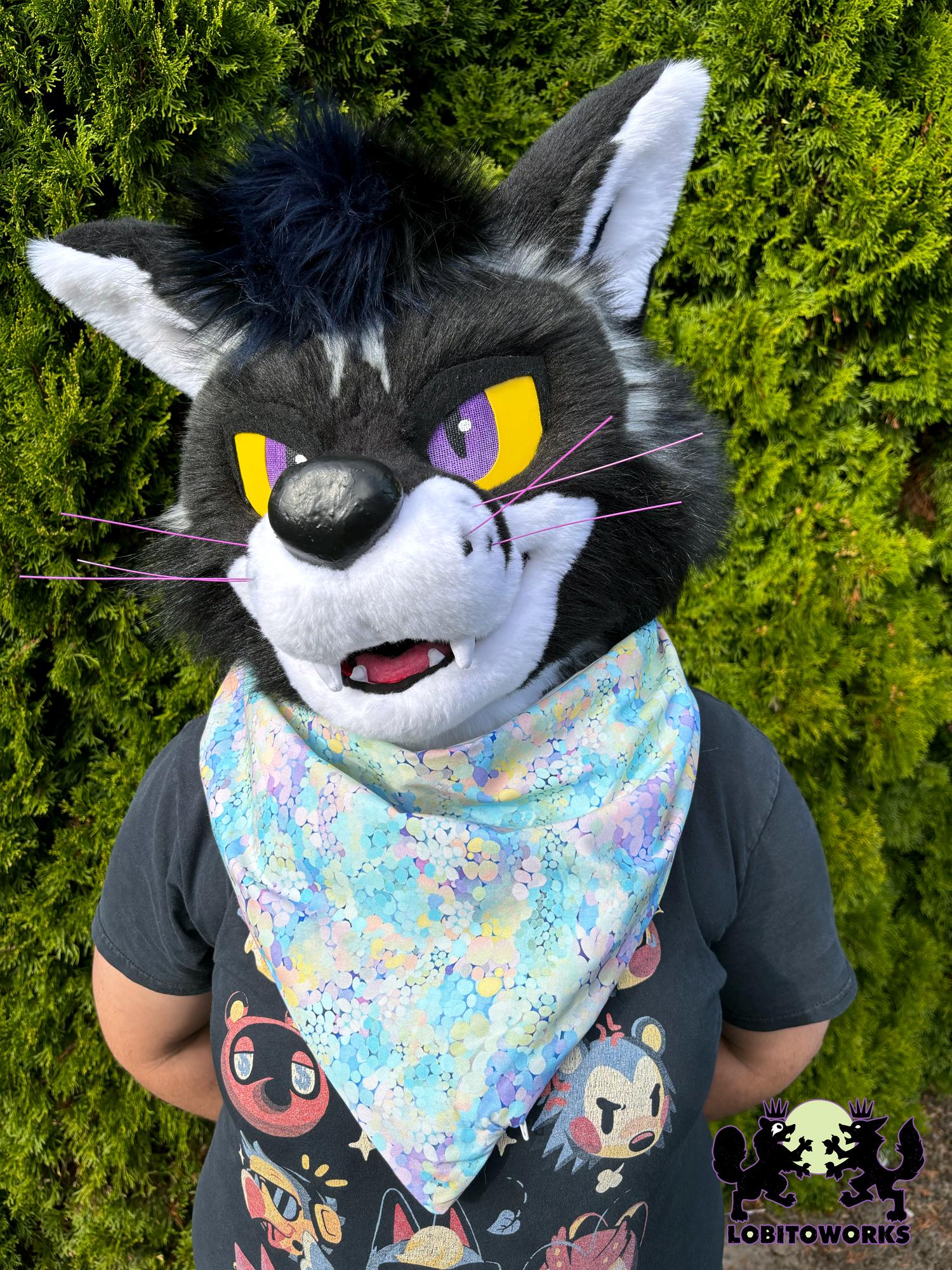 Jumbo FURSUIT SIZE Bandana With Zippered Pocket - Reversible, Rainbow ...