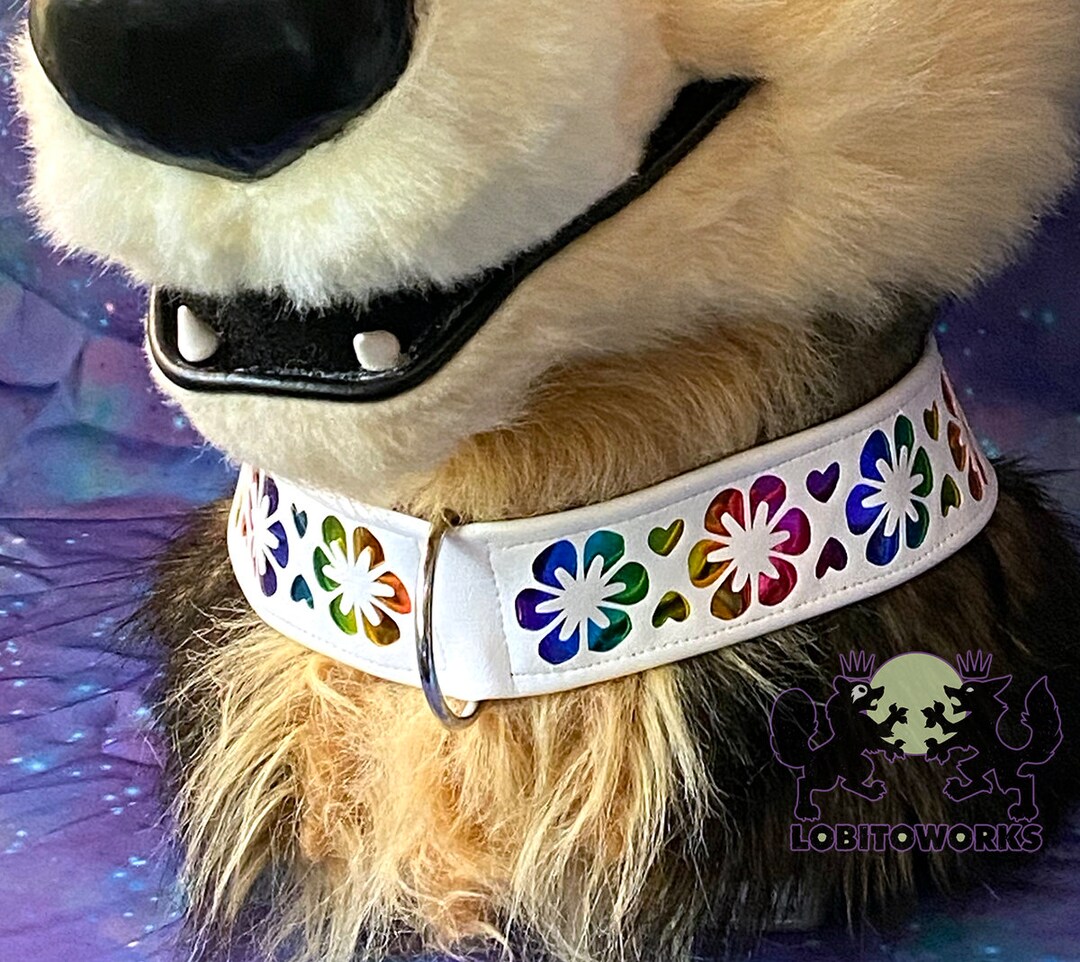 Fursuit Collar Rainbow Flowers READY TO SHIP - Etsy