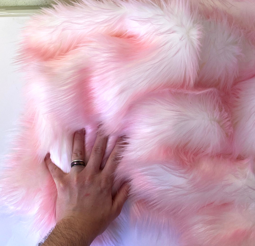 Candy Pink Tipped White Shaggy Faux Fur 1 Yard Piece - Etsy