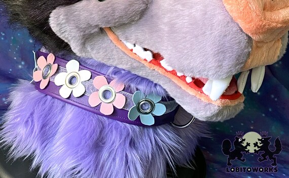 Fursuit Collar Trans Flag Flowers READY TO SHIP - Etsy