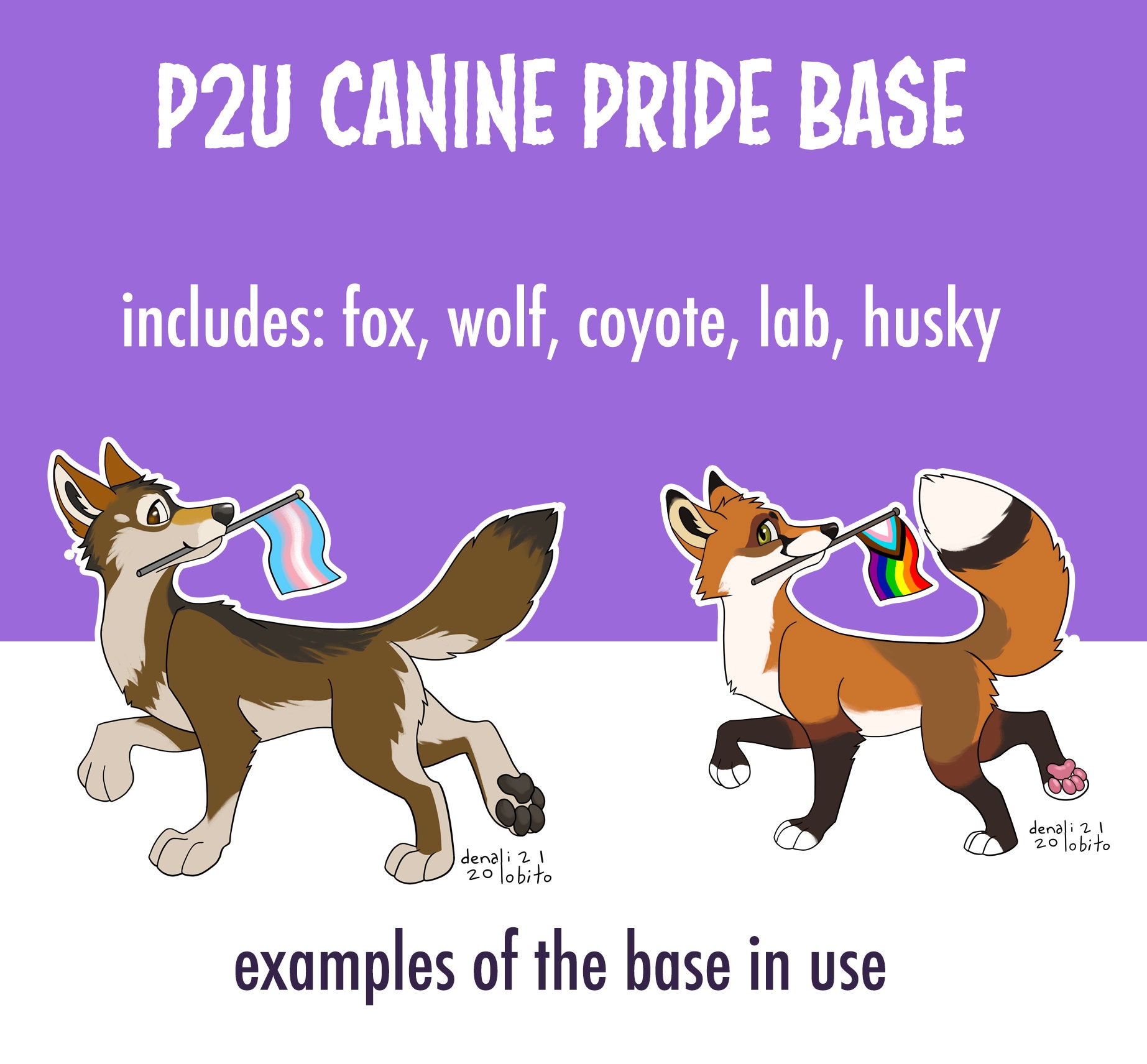 P2U Furry Base Canine With Pride Flags YCH - Etsy Hong Kong