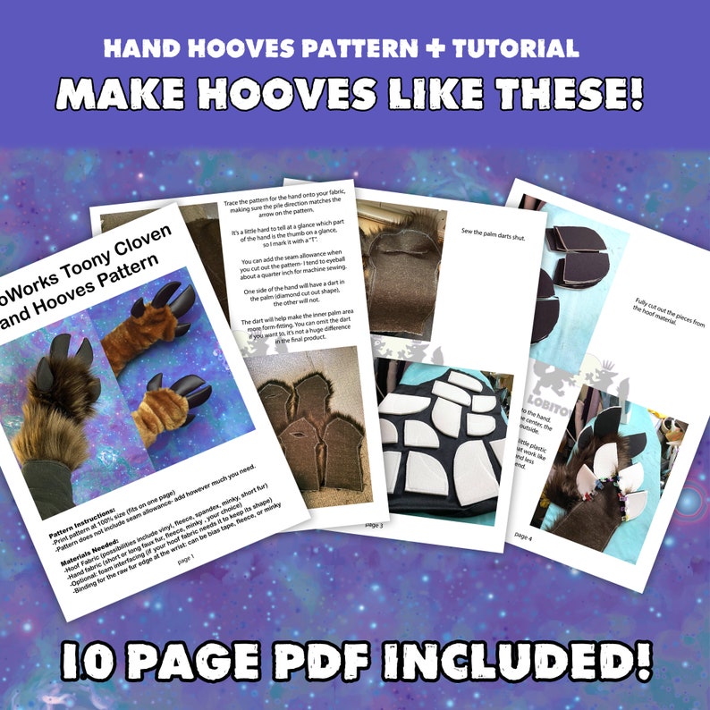 Fursuit Hoof Hands Pattern + Tutorial DIGITAL DOWNLOAD PDF - Etsy
