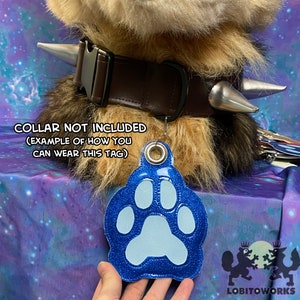 Fursuit Collar Tag - Paw Print Shape (four Colors to Choose From) - Etsy