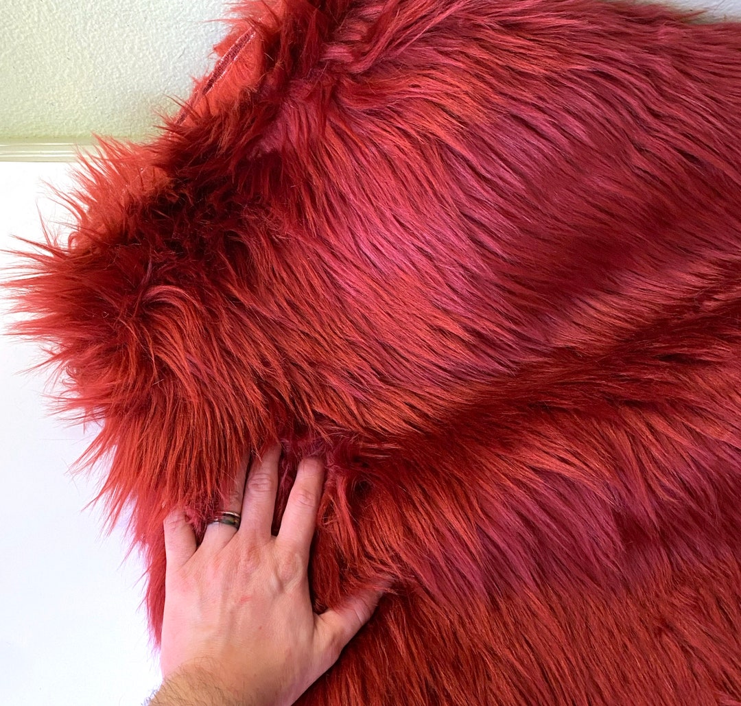 Dark Red Shaggy Luxury Shag Faux Fur 1 Yard Piece - Etsy