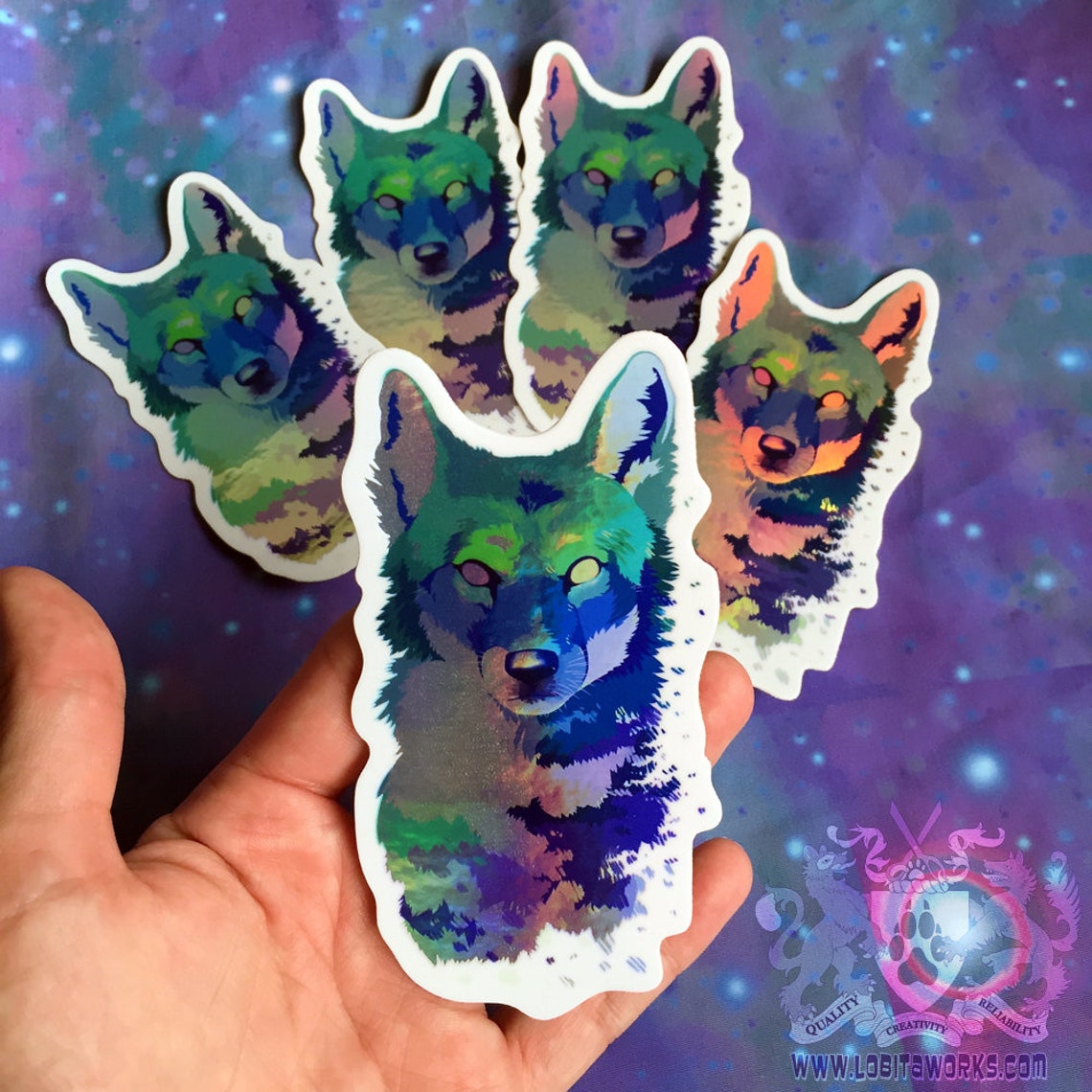Coloryote - Rainbow Holofoil Metallic Coyote Vinyl Sticker - Etsy