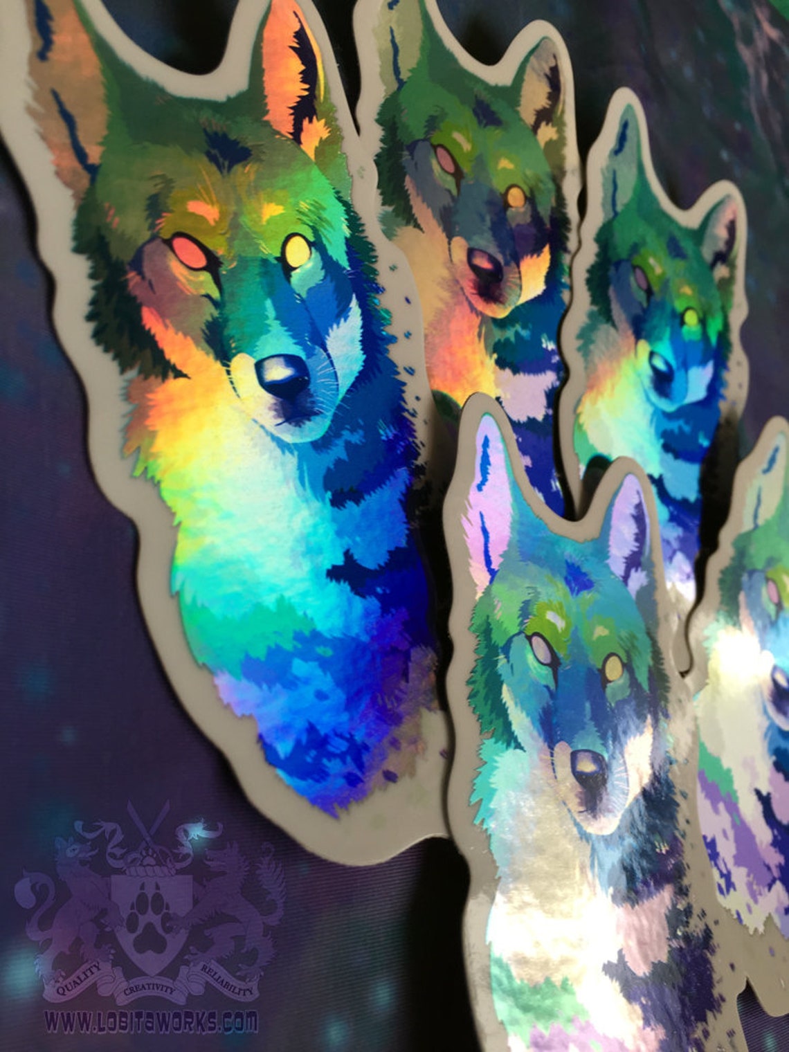 Coloryote - Rainbow Holofoil Metallic Coyote Vinyl Sticker - Etsy