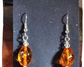 Items similar to Tangerine Quartz Live Love Laugh Talisman Earrings on Etsy