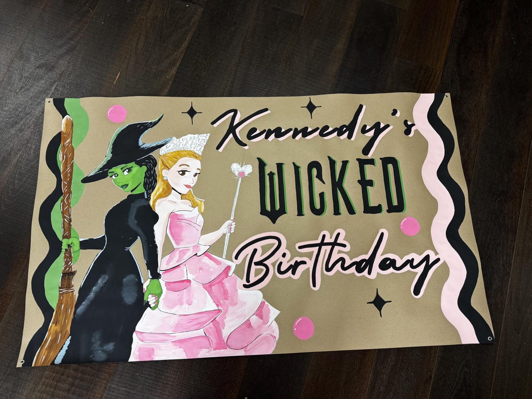 WICKED Hand Painted Banner 3ft by 5ft Party Banners, Party Decor ...