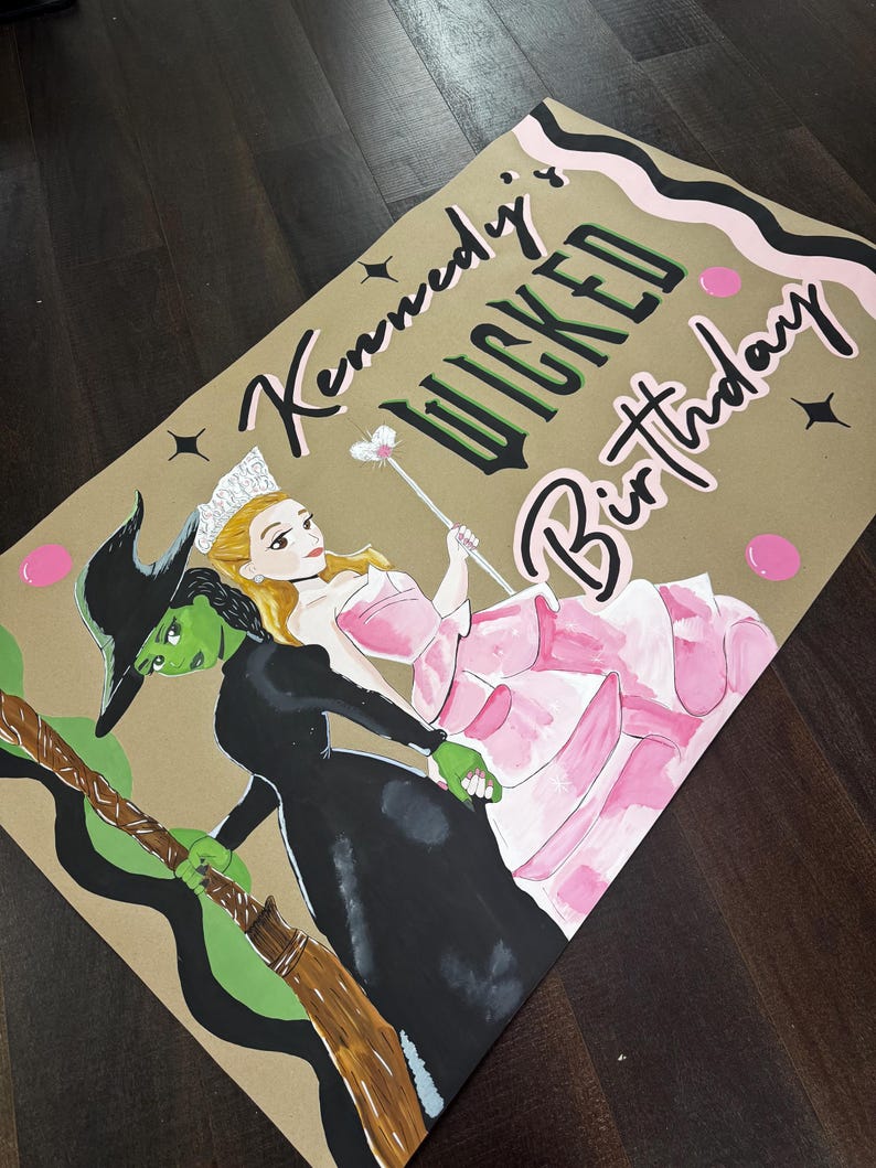 WICKED Hand Painted Banner 3ft by 5ft Party Banners, Party Decor ...
