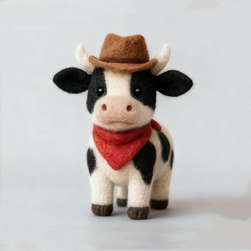 Needle Felted Cow - Etsy