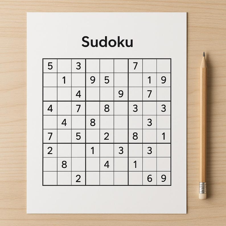 20 Sudoku Puzzles Printable PDF | Medium & Hard Levels | Brain Games ...