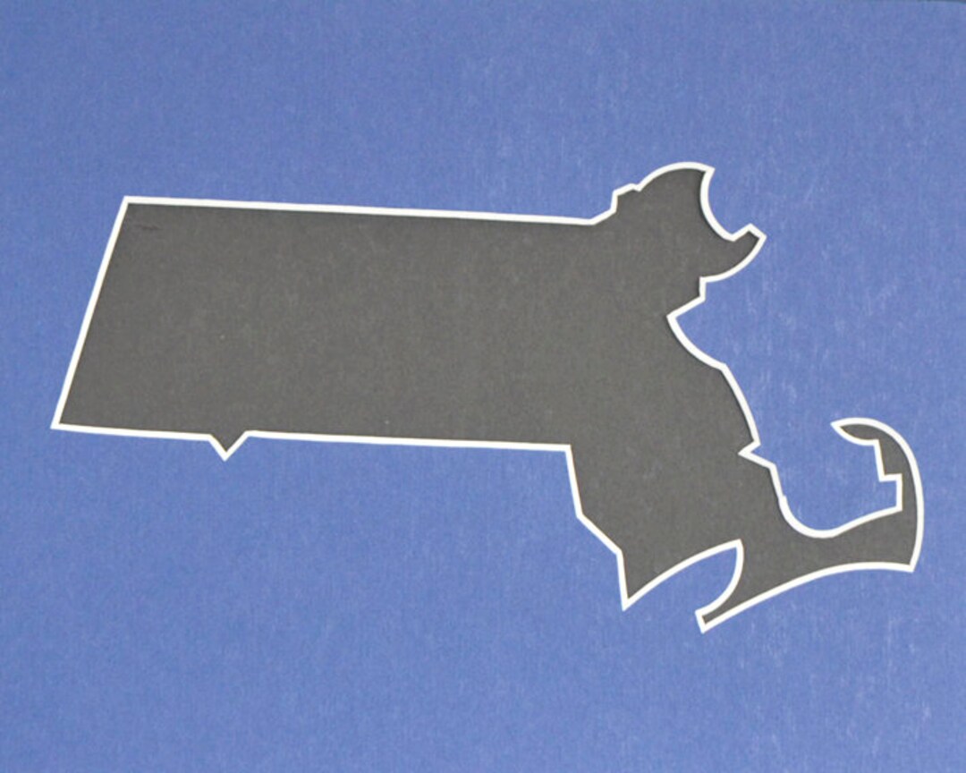 Massachusetts US State Map Cutout 8"x10" Picture Mat - Etsy