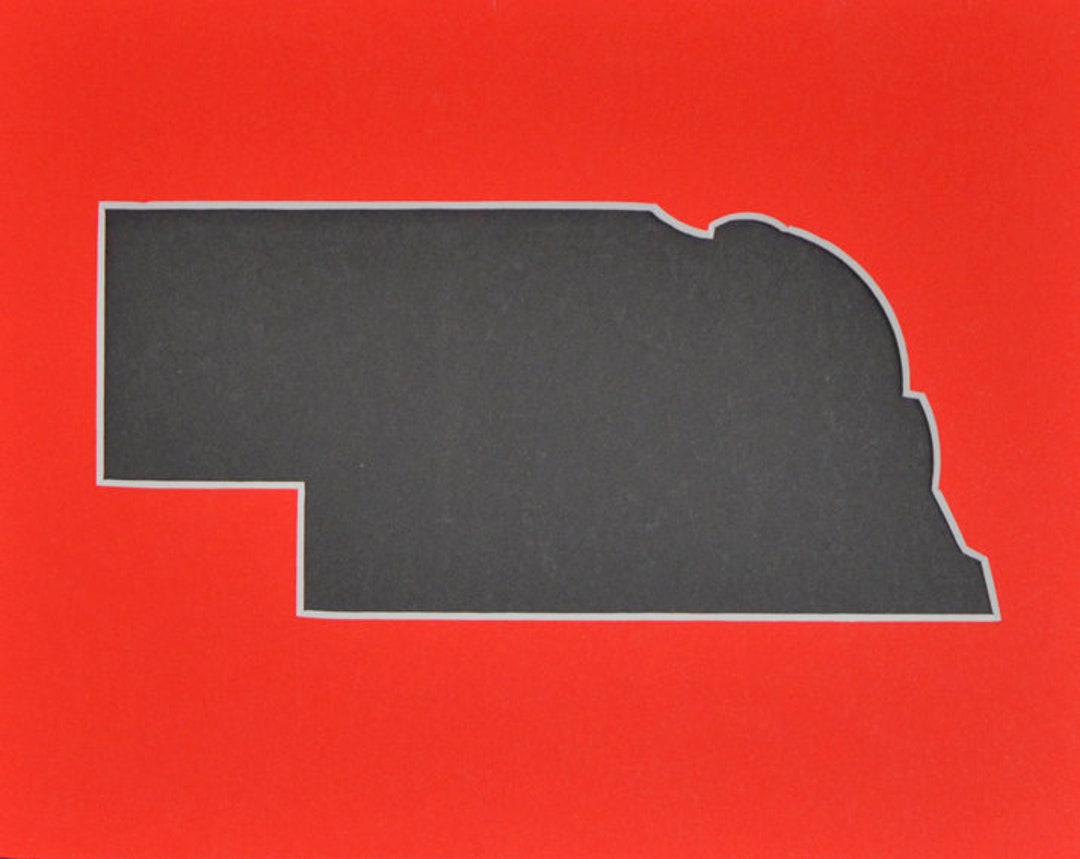 Nebraska US State Map Cutout 8"x10" Picture Mat - Etsy