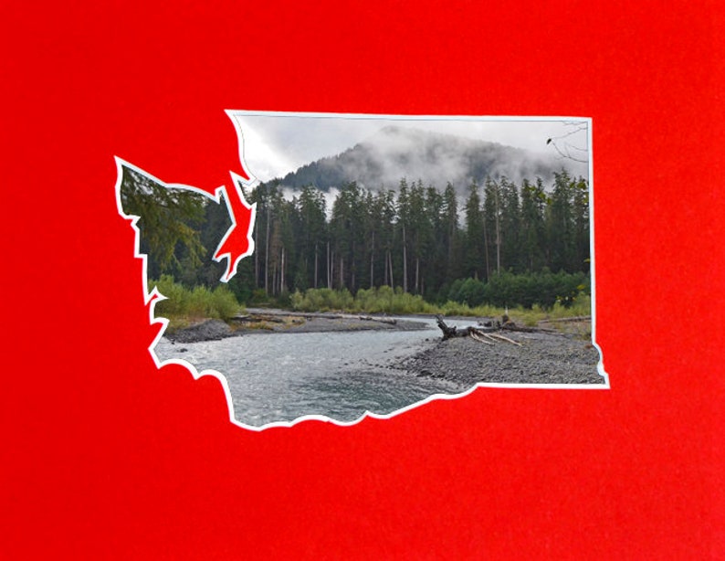 Washington US State Map Cutout 8x10 Photomat - Etsy