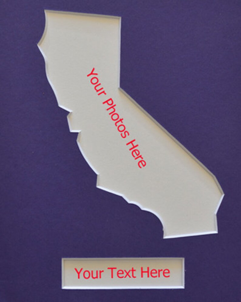 California US State Map Cutout 8x10 Photomat - Etsy