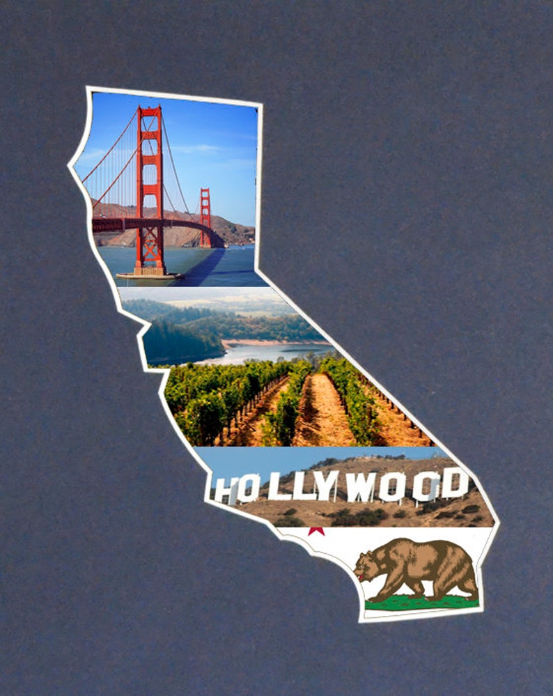 California US State Map Cutout 8x10 Photomat - Etsy