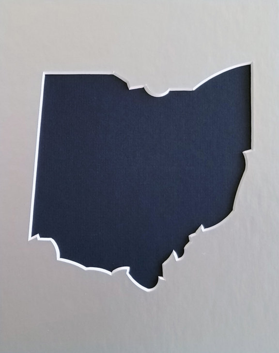 OHIO US State Map Cutout 8"x10" Picture Mat - Etsy