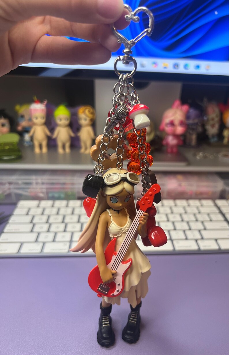 Peach Riot Poppy Baddie on Bass Popmart Authentic Keychain - Etsy