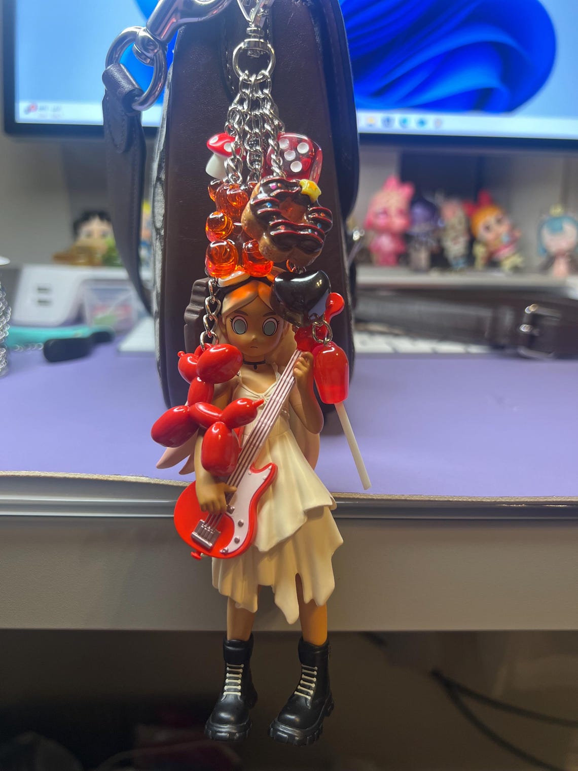 Peach Riot Poppy Baddie on Bass Popmart Authentic Keychain - Etsy