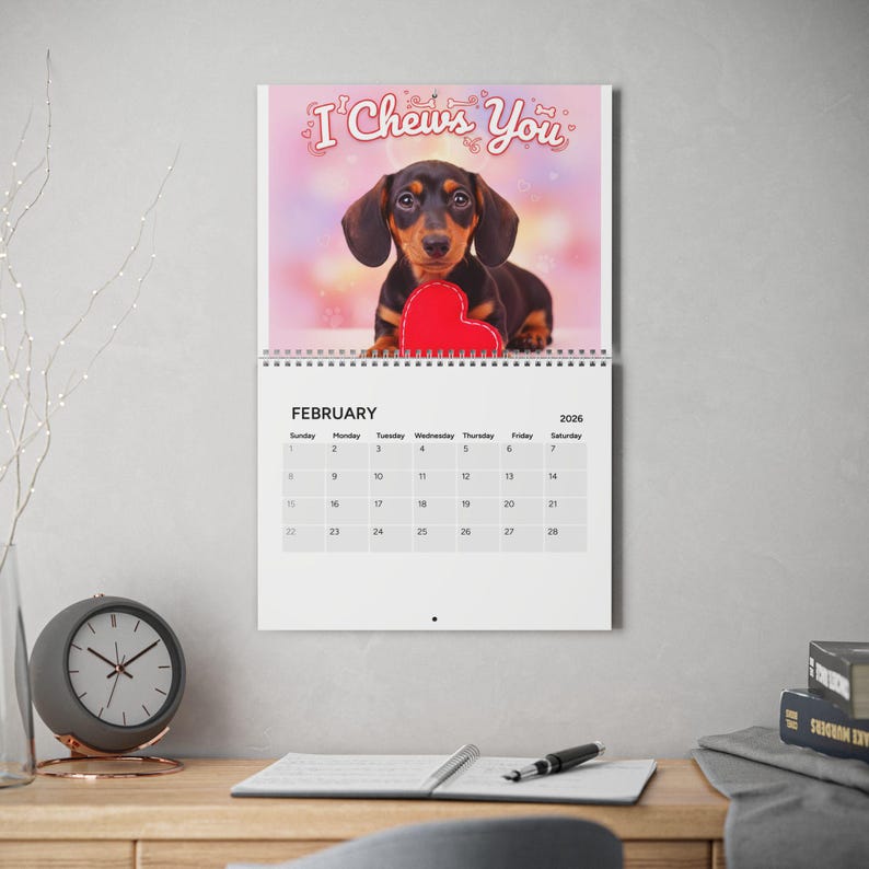 Dachshund Calendar 2026 | Wiener Dog Product, Doxie Wall Calendar ...
