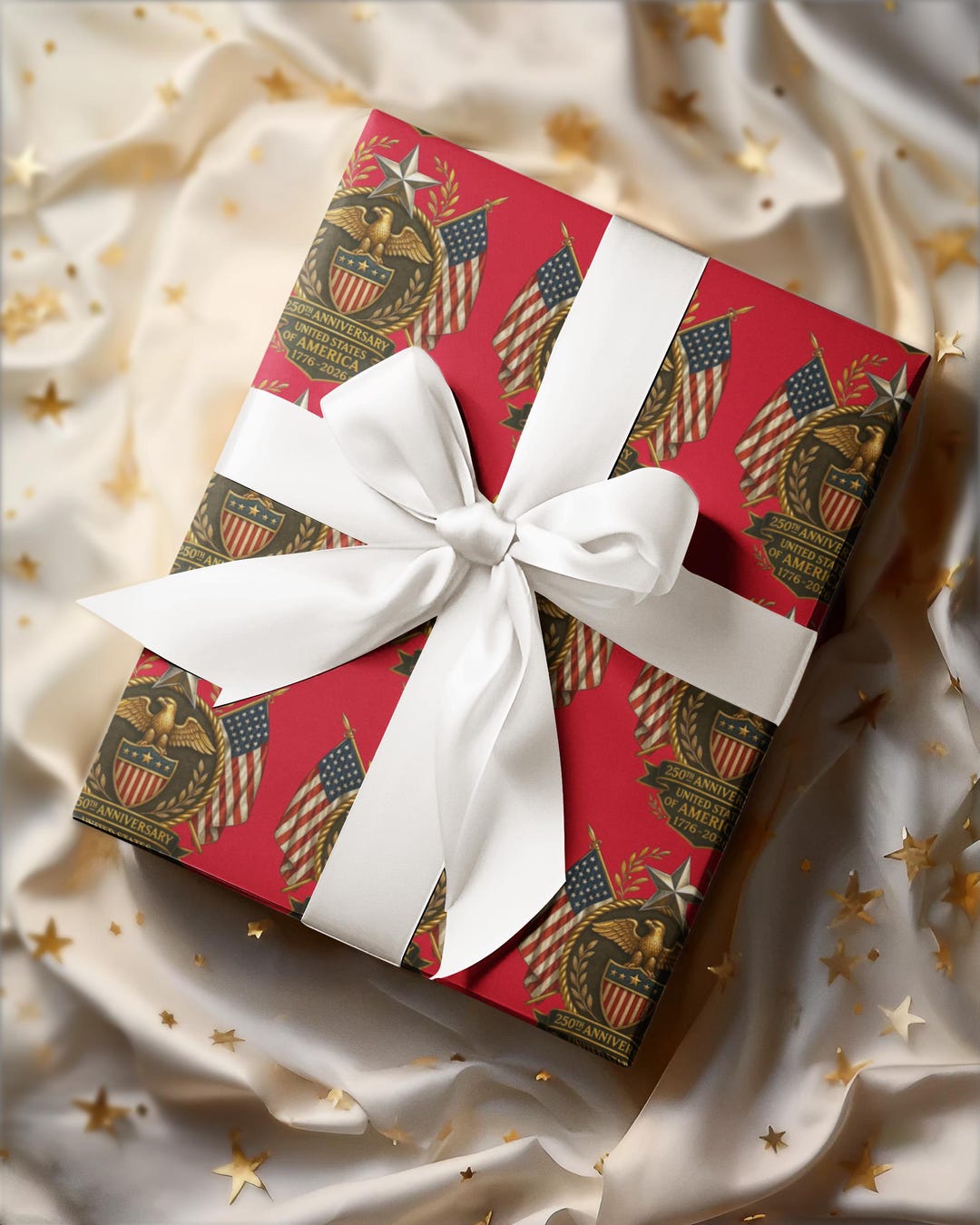 Patriotic Eagle USA 250 Anniversary Seal Wrapping Paper | American Flag ...