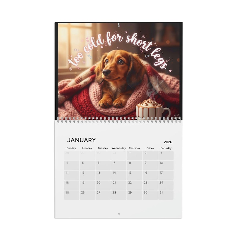 Dachshund Calendar 2026 | Wiener Dog Product, Doxie Wall Calendar ...