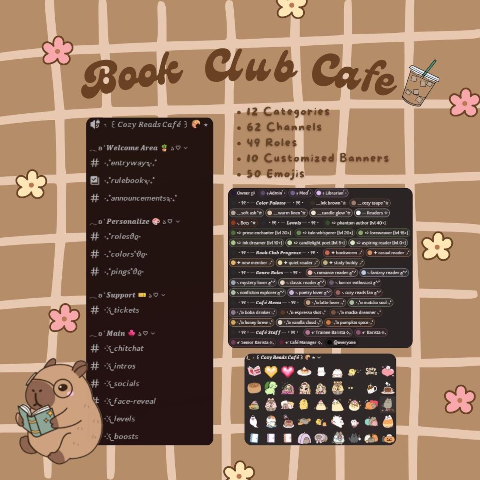 Book Club Cafe Discord Template | Cozy Server Setup for Readers ...
