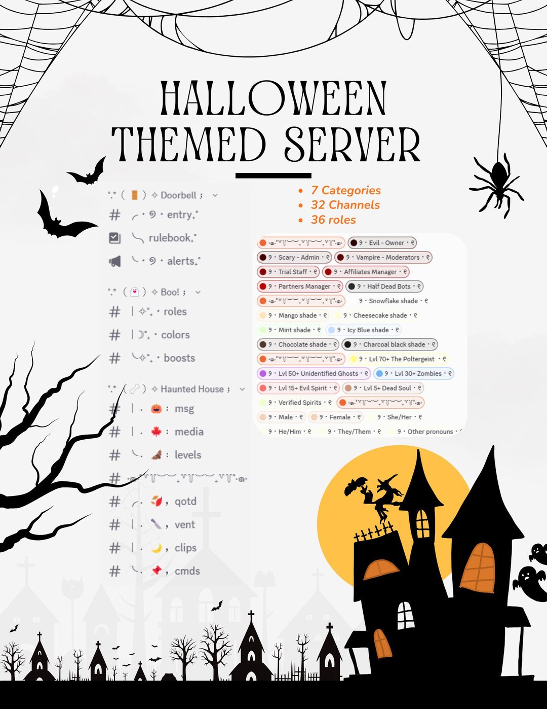 Spooky Aesthetic Discord Template | Ready-to-use Halloween Server Setup ...
