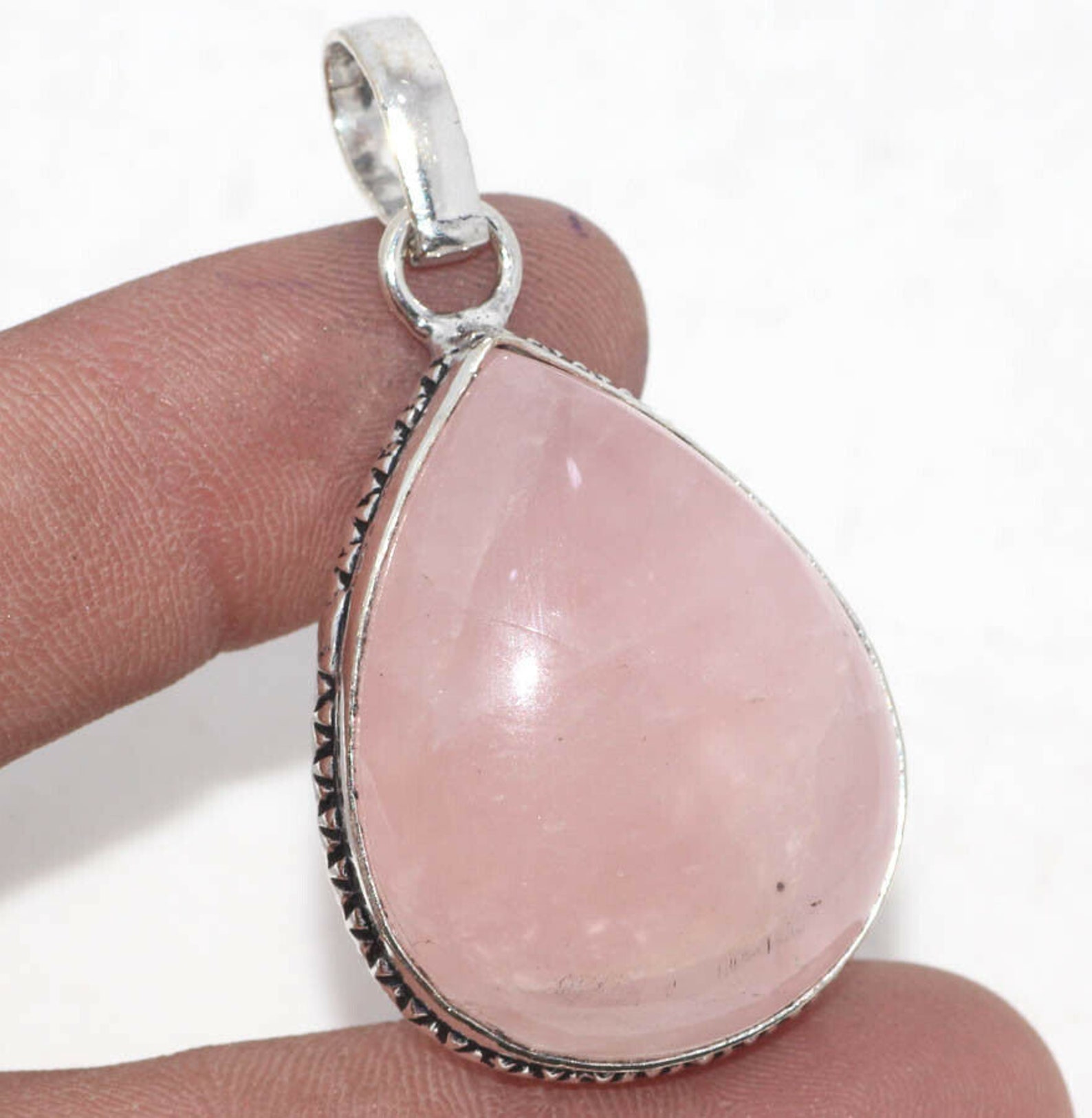 Sale Pure Love Beautiful Rose Quartz Necklace 925 Silver | Etsy