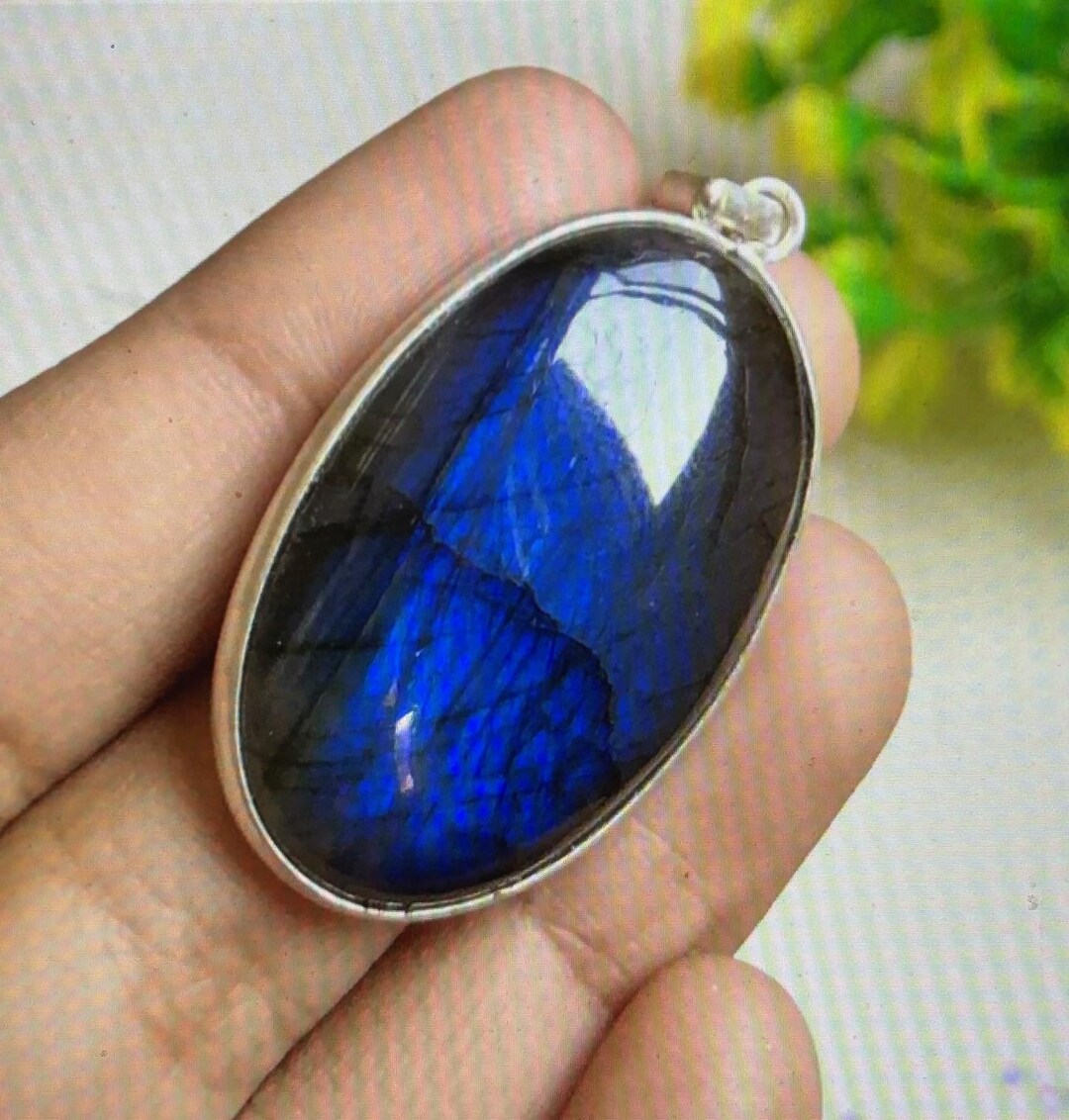 Sale, Very Beautiful Blue Labradorite Pendant, 925 Silver Overlay, With ...